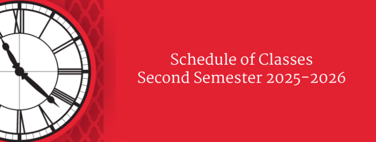 Class Schedule Second Semester 2025-2026 – Department of Mathematics